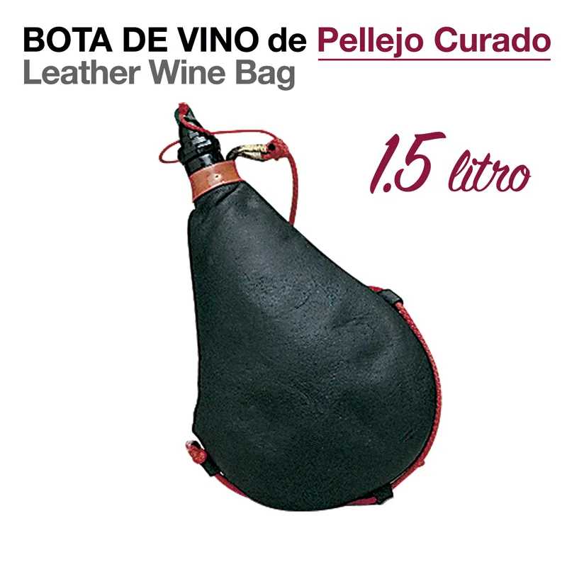 BOTA DE VINO DE PELLEJO CURADO 1.5 LITROS - Iberian Horse Shop